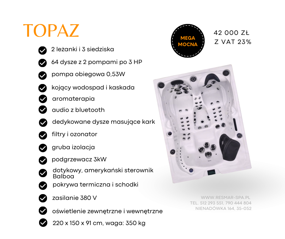 Trzyosobowe jacuzzi - Resmar SPA - producent z okolic Rzeszowa